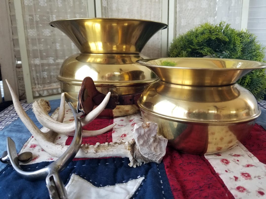 Cool Old Brass Cowboys Spittoon. You Choose: Rustic Cowboy Brass ...
