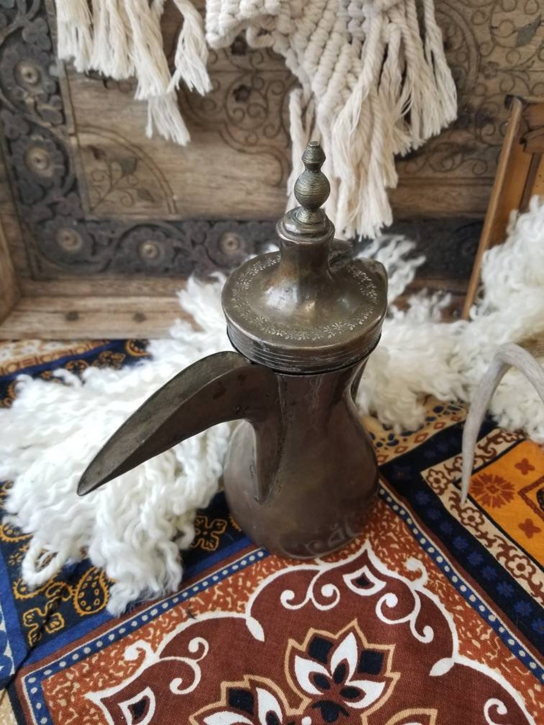 Antique Hand Soldered Middle Eastern Dallah. This Antique Brass and ...