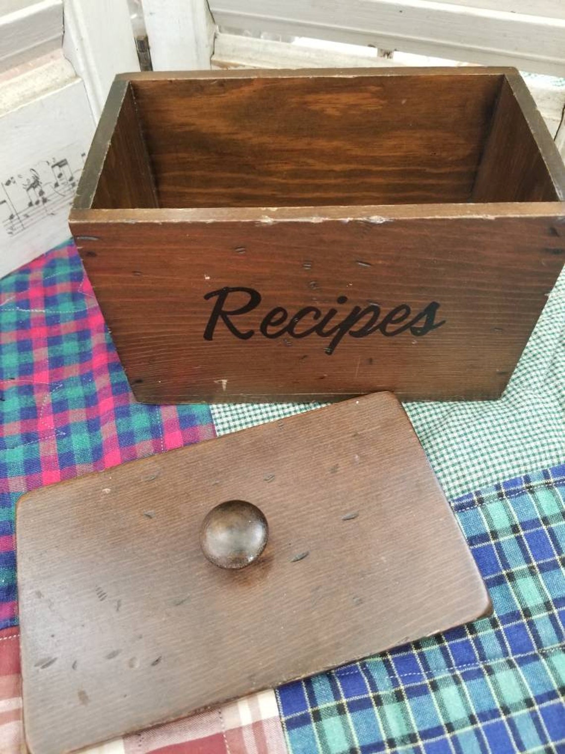 Iconic Mid-century Wood Recipe Box. This Rustic Recipe Box Has - Etsy