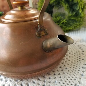 Charming Vintage Copper Tea Kettle. This Rustic Stout Spartan Copper ...