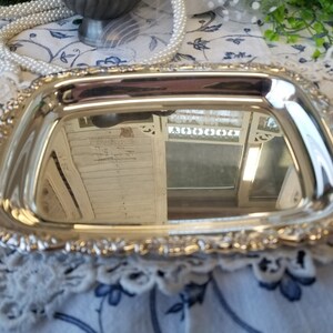Small and Sweet Silver Plated Tray. This Oneida Rectangle Shaped Silver ...