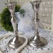 A Pair of Simple Elegant Silvered Candlesticks. These 2 Small Silver ...