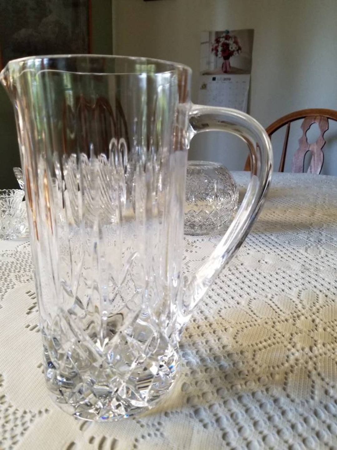 Sleek and Sparkling Lead Crystal Martini Style Pitcher. the Heavy Piece ...