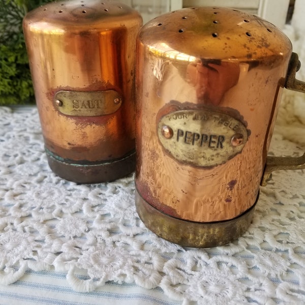 Copper Salt and Pepper Shakers - Etsy