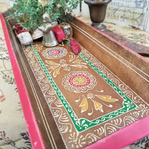 Hand Painted Wood Tray - Etsy