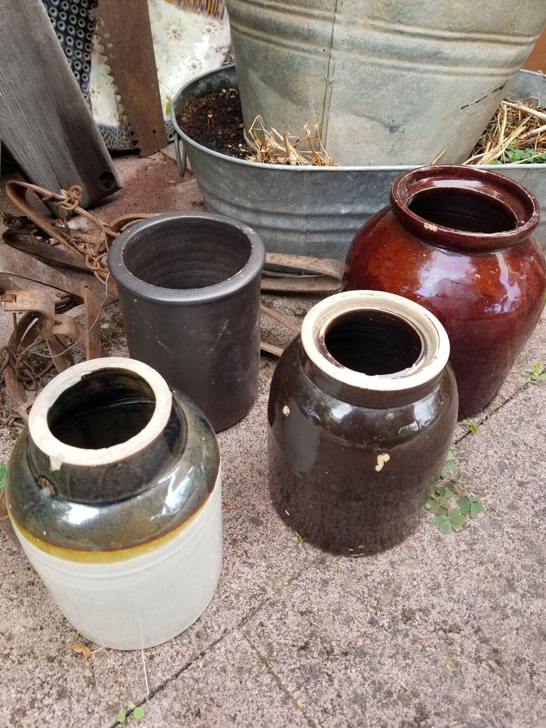 Primitive Crusty Antique Stoneware Crocks. Choose From Four of These ...