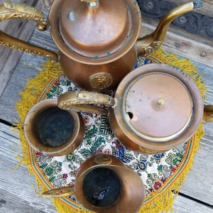 Extraordinary Set of Beautiful Rustic Moroccan Gazelle Copper and Brass ...