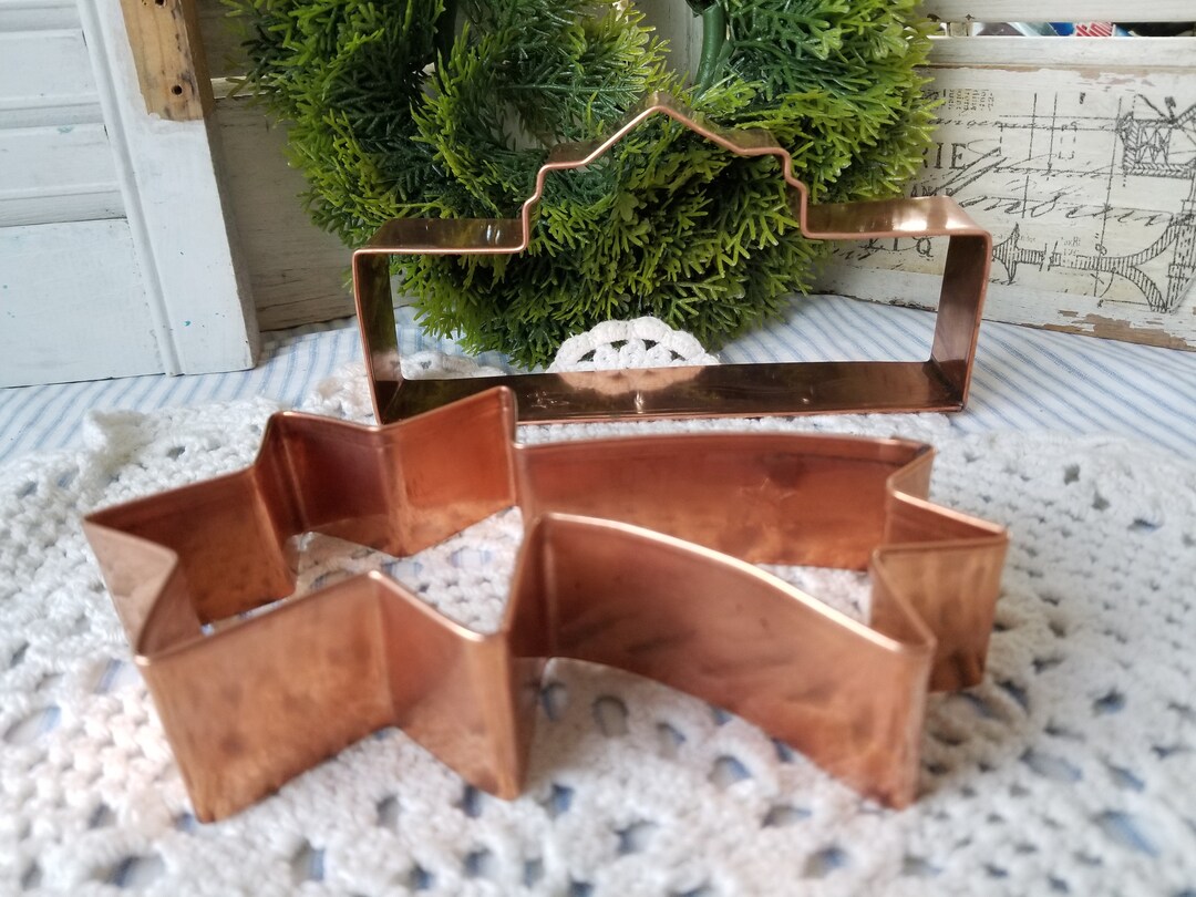 Pair of Two Large Vintage Heavy Copper Cookie Cutters. These 2 Heavy ...