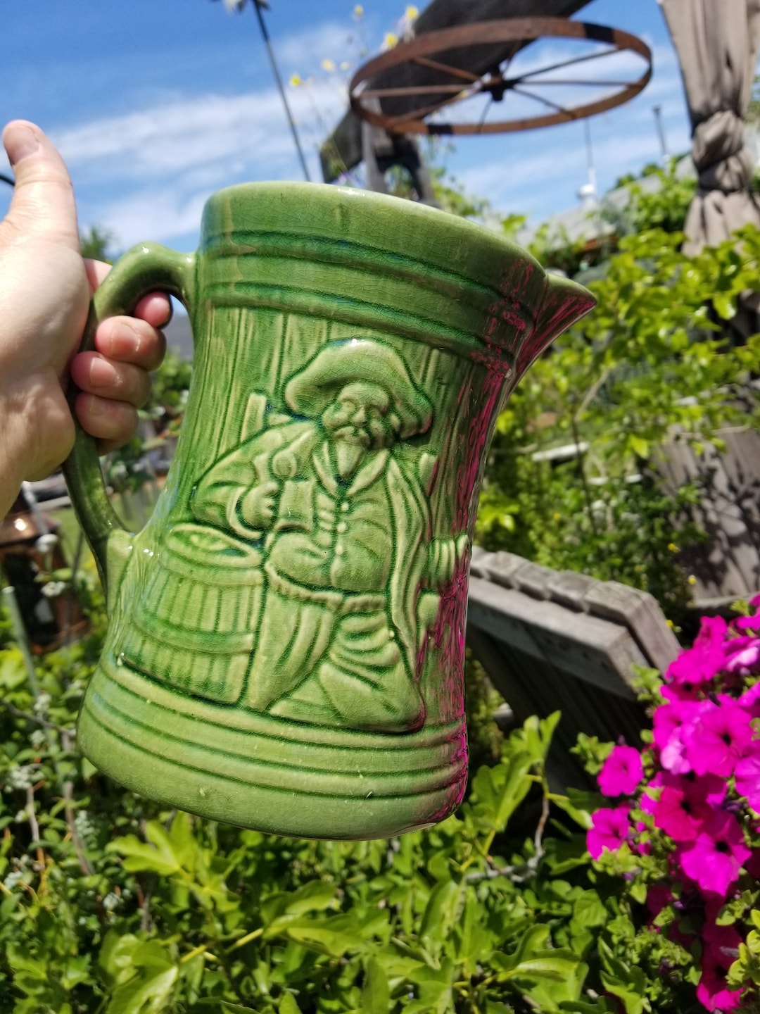 Gorgeous Green Antique Mccoy Pottery Buccaneer Pitcher. This Rare 1920s ...