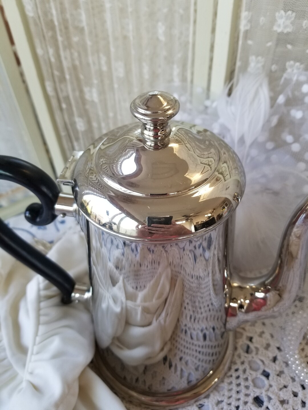 Dazzling Nickel Silver Coffee Server. This Cleanlined Mid-century ...