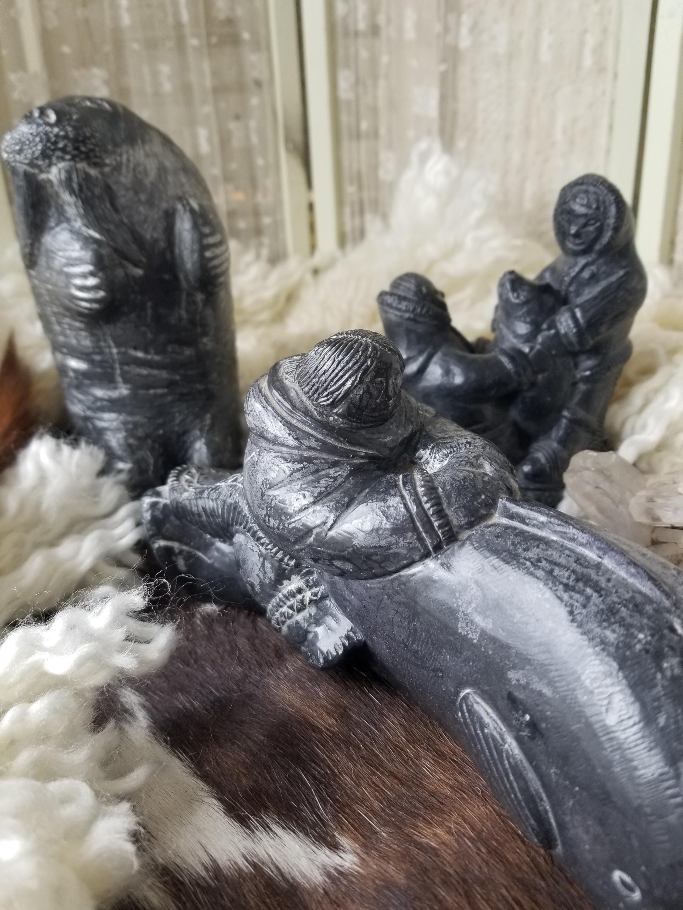Canadian Wolf Original Inuit Sculpture. You Choose From Three of These ...