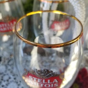 Set of Four Beautiful Large Stella Artois Belgium Beer Chalices. Each ...