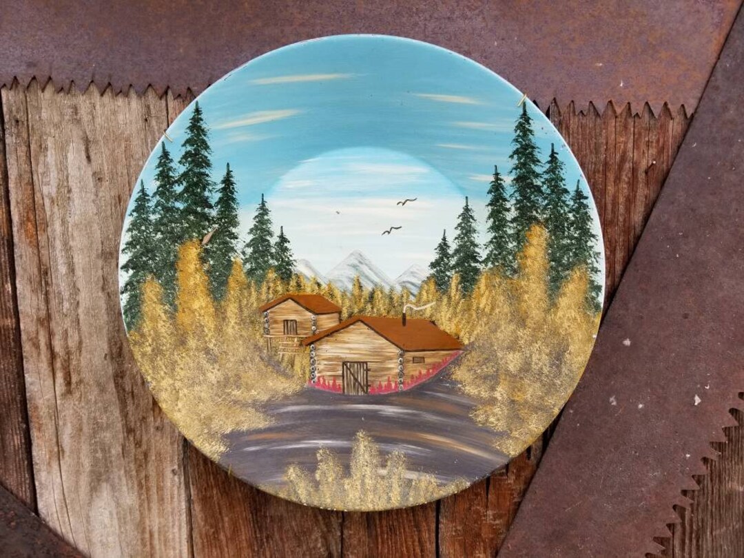 Rustic Hand Painted Gold Panning Plate Depicts a Rustic - Etsy