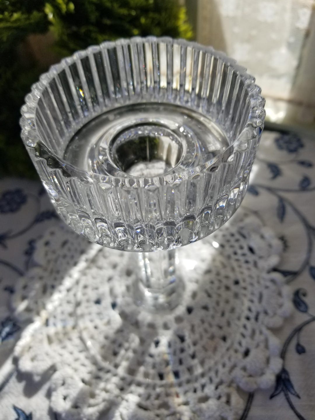 Beautiful Sparkling Vintage Crystal Candle Holder. This Gorgeous Heavy ...