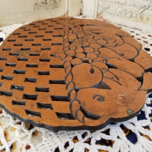 Vintage Rustic 1982 Copper Trivet. This Marble Design Trivet is a ...