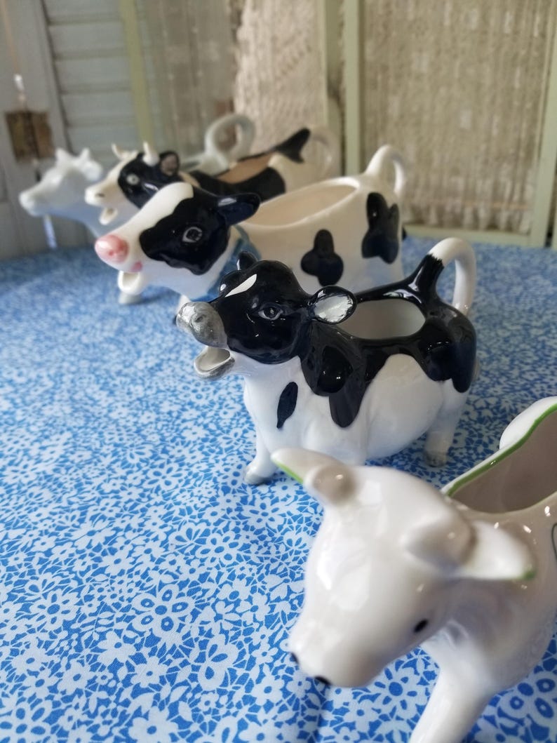 Adorable Selection of Five Vintage Cow Creamers. Each of These Cute ...