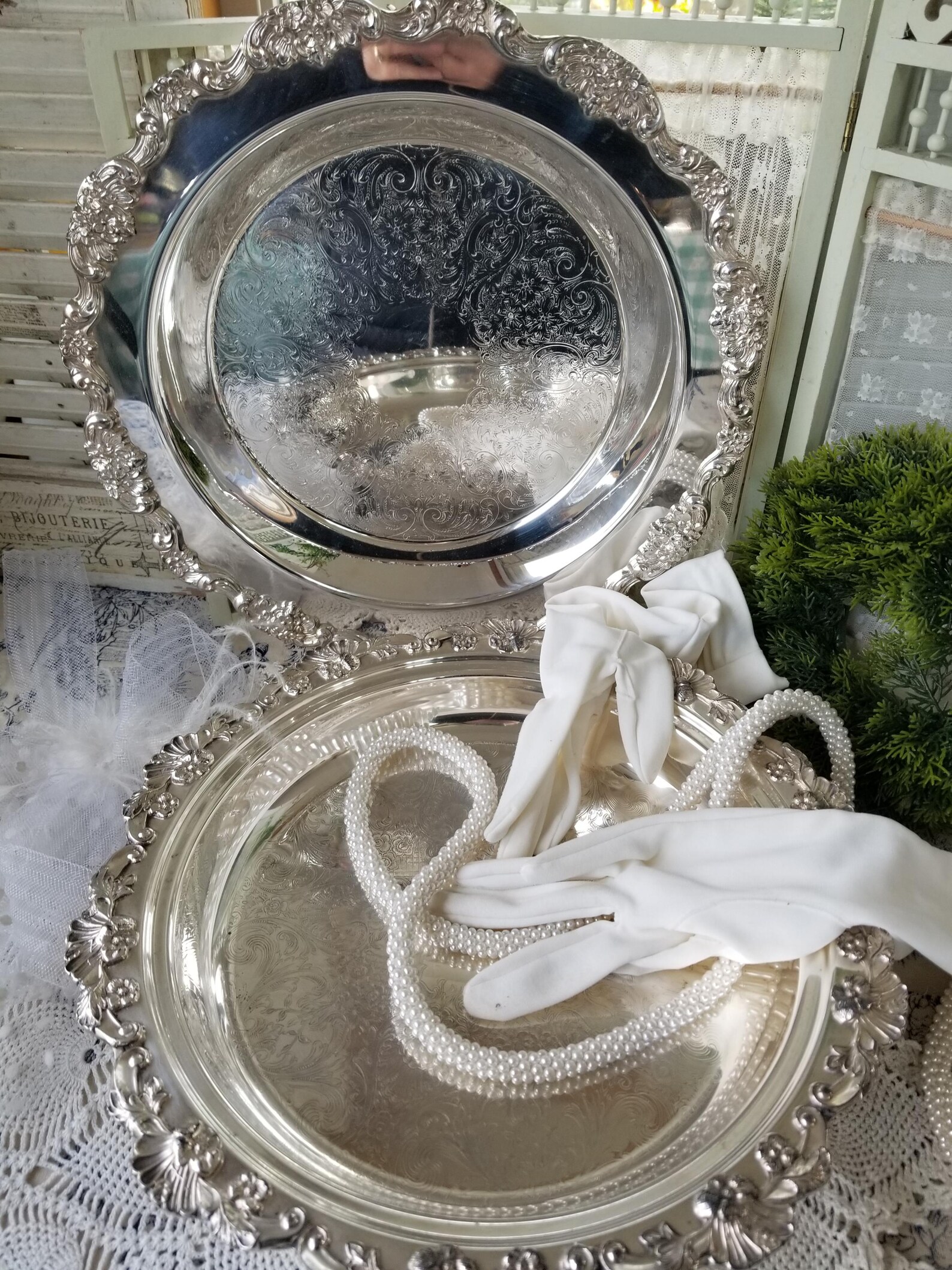 Your Choice of 2 Beautiful Heavy Silver Plated Platters. Either of ...
