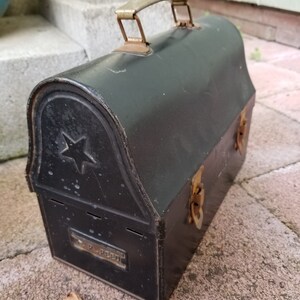 Rusty Crusty Old Domed Metal Lunch Box. This Five Pointed Star Black ...