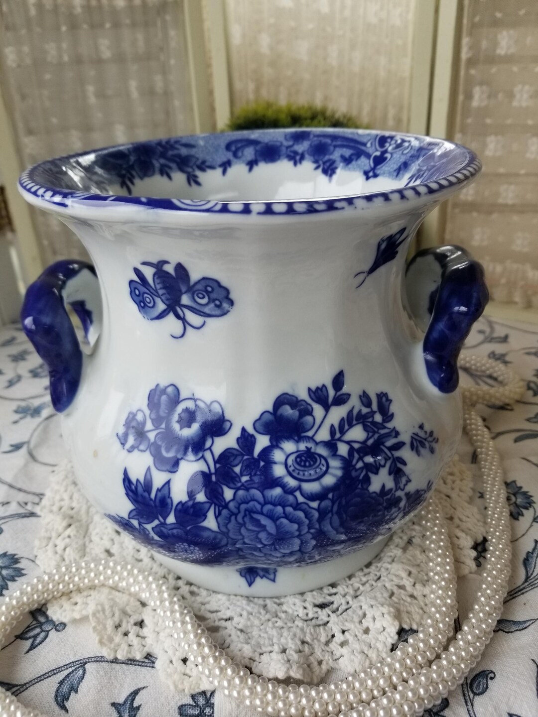 Antique Flow Blue Victoria Ware Ironstone Urn Vase. This Glorious ...