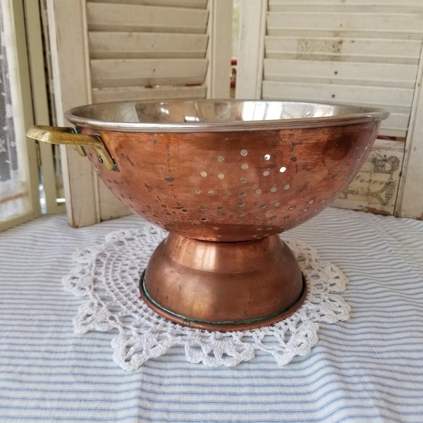 Copper Colander - Etsy