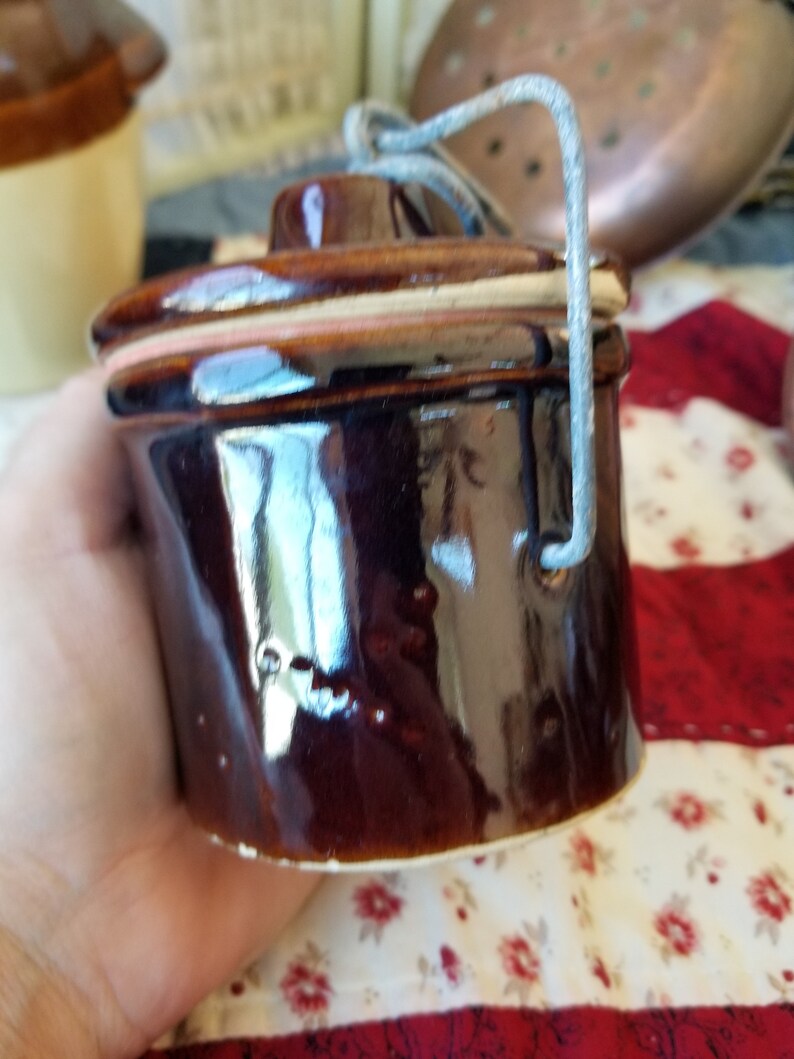 Vintage Brown Stoneware Sourdough Crock. This Small Brown Stoneware ...