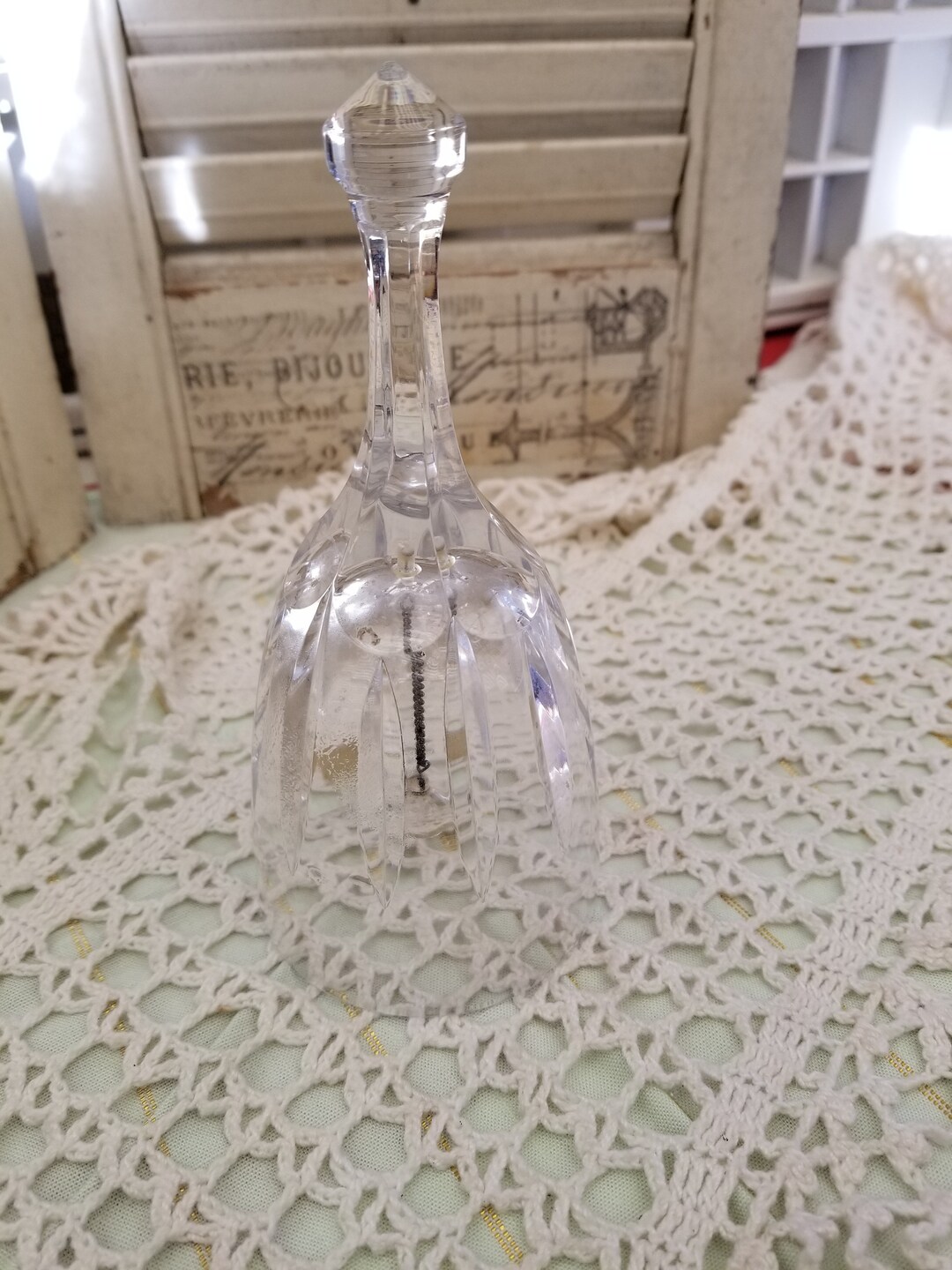 Remarkable Hand Blown, Cut Crystal Bell. This Beautiful Vintage Lead ...
