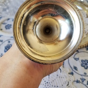 Pair of Enchanting Silverplated Chalices With Grapevines. These Heavy ...