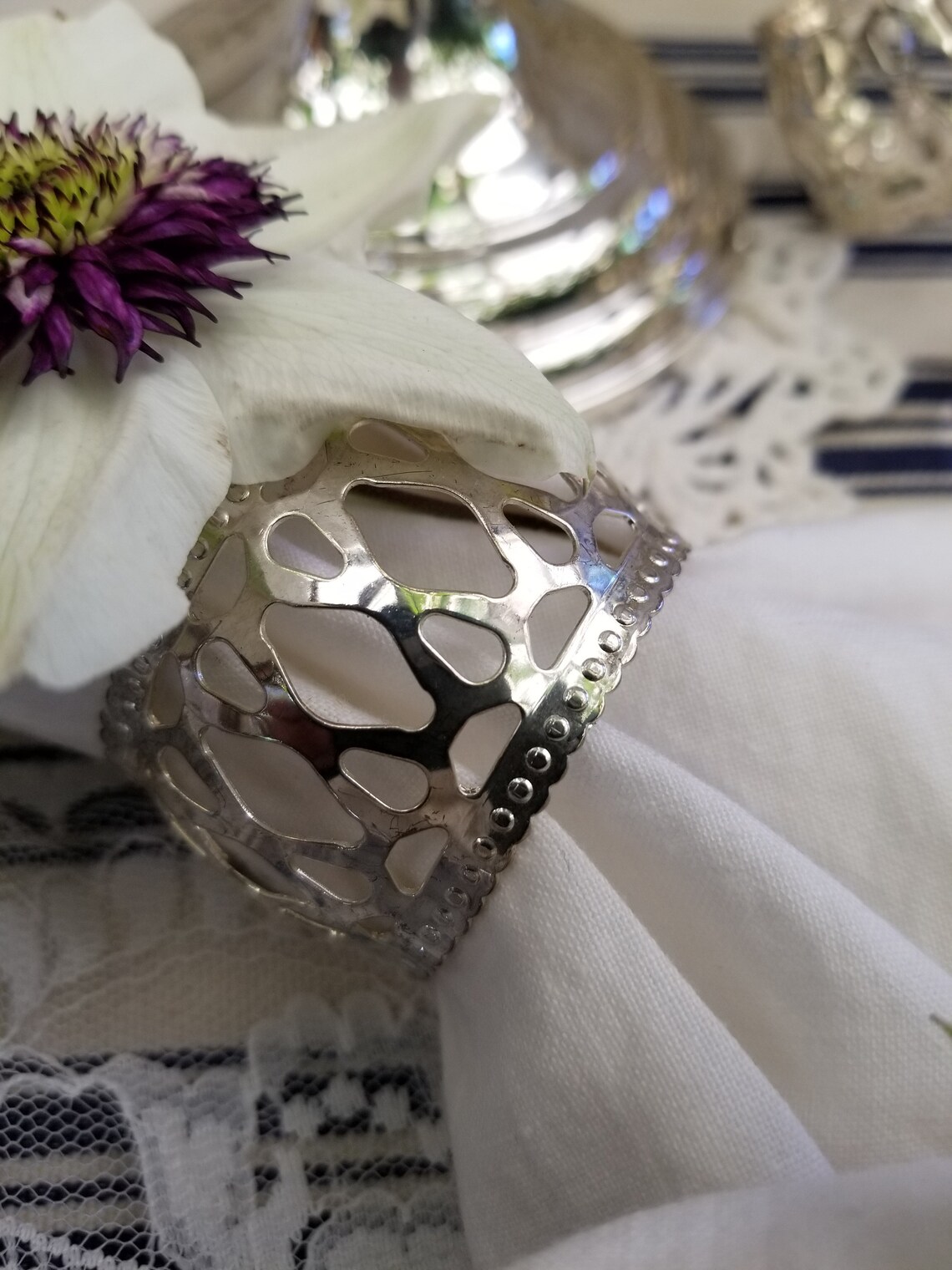 Elegant and Gleaming Silver Napkin Rings. This Set of Four - Etsy