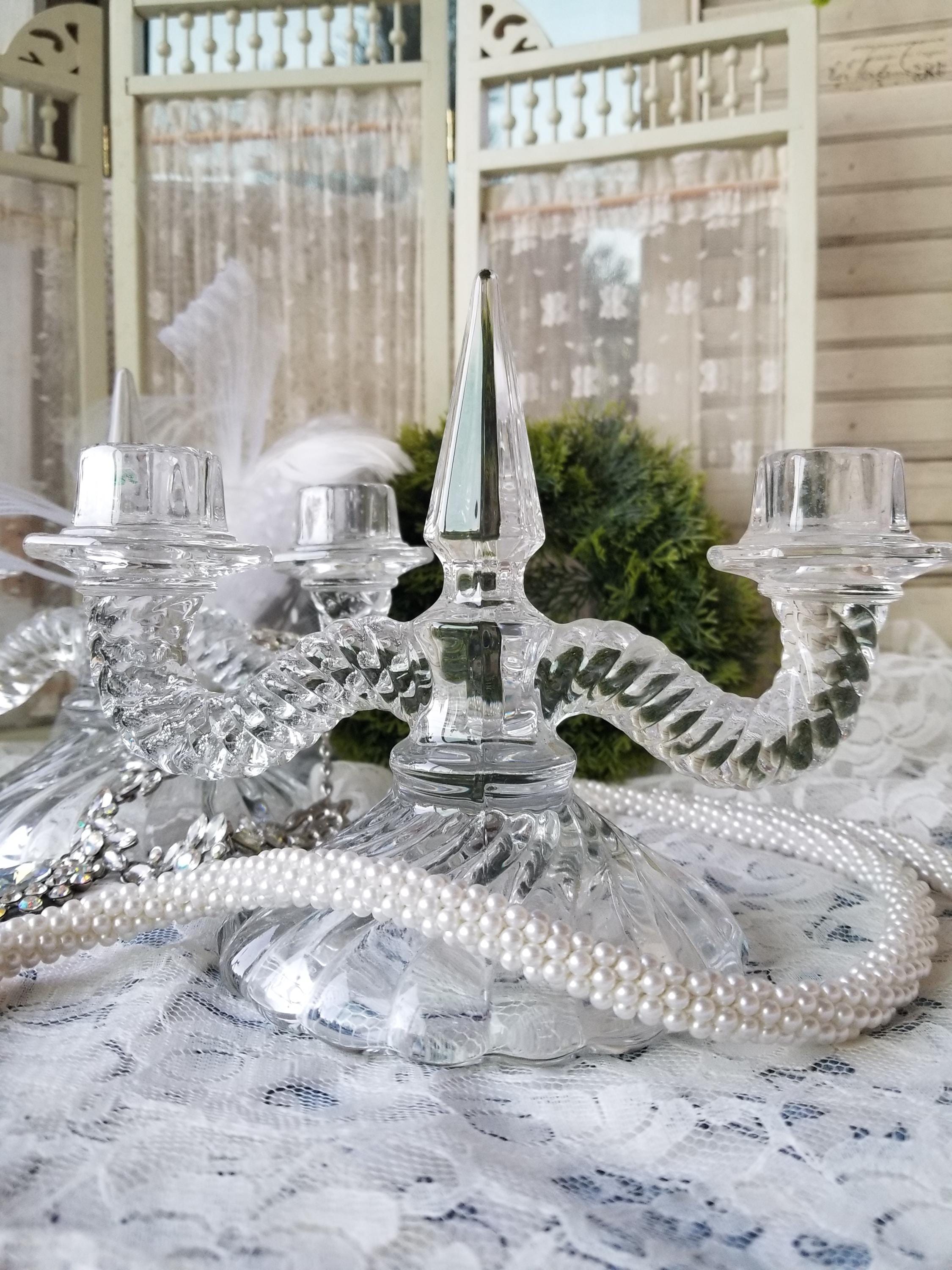 Glass Candelabra Etsy