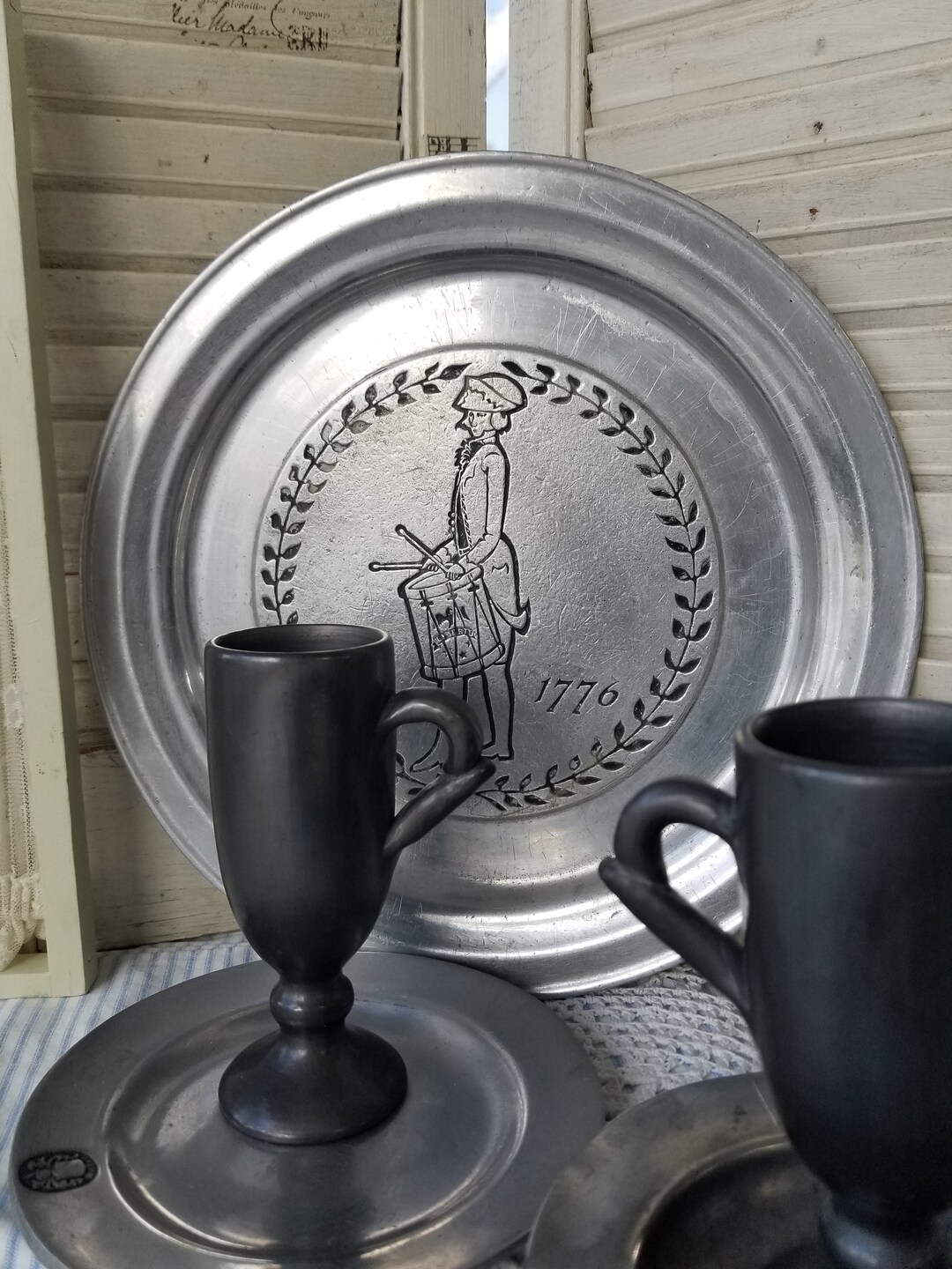 Colonial Inspired Pewter Plate. This Heavy Bicentennial Pewter Plate is ...