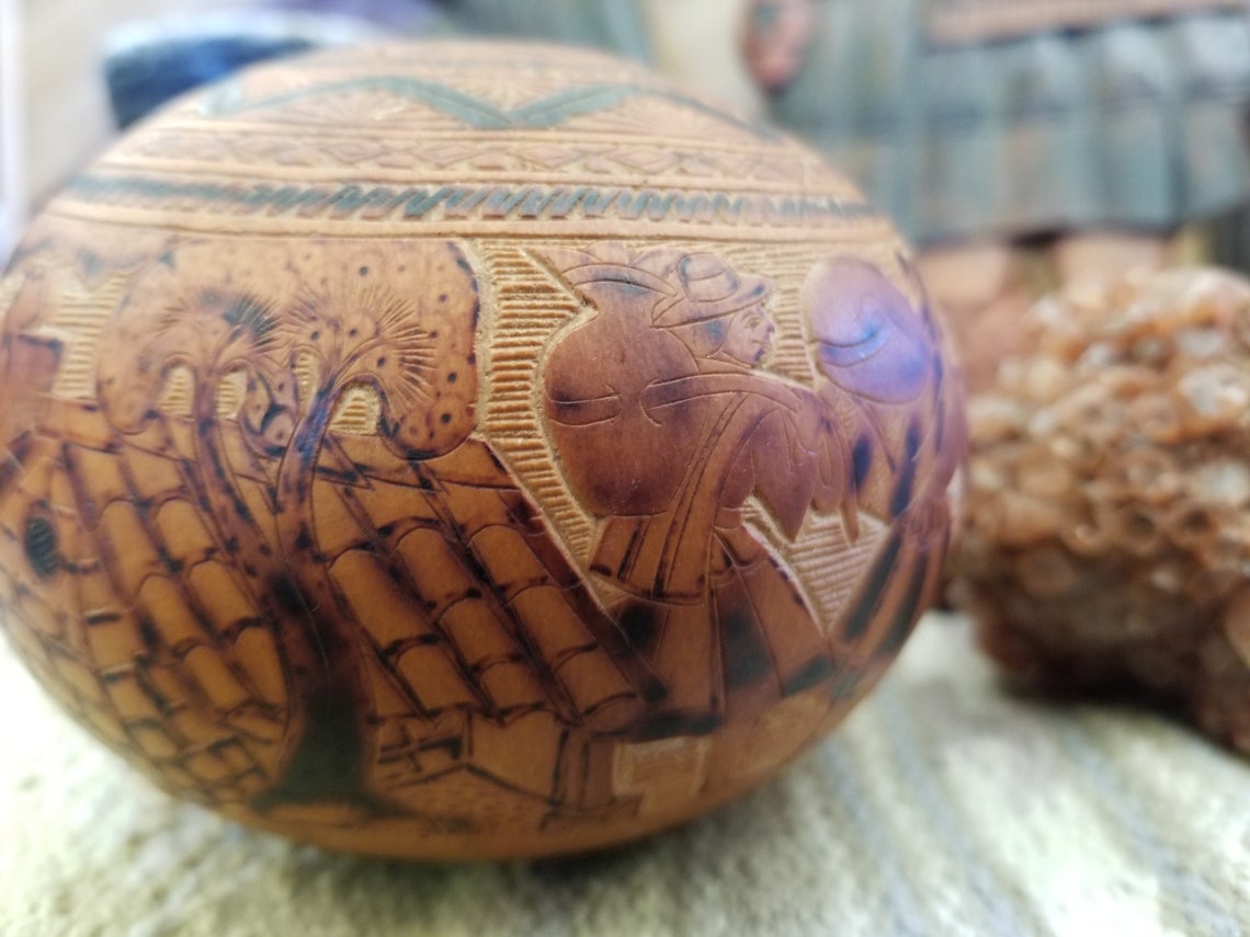 Intricately Hand-carved Peruvian Gourd Shaker. Featuring - Etsy