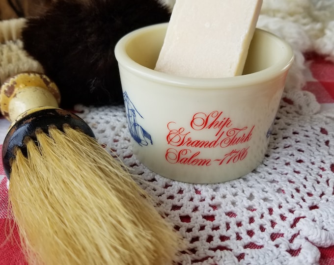 Charming Heavy Glass Old Spice Shaving Cup With Antique Horsehair ...