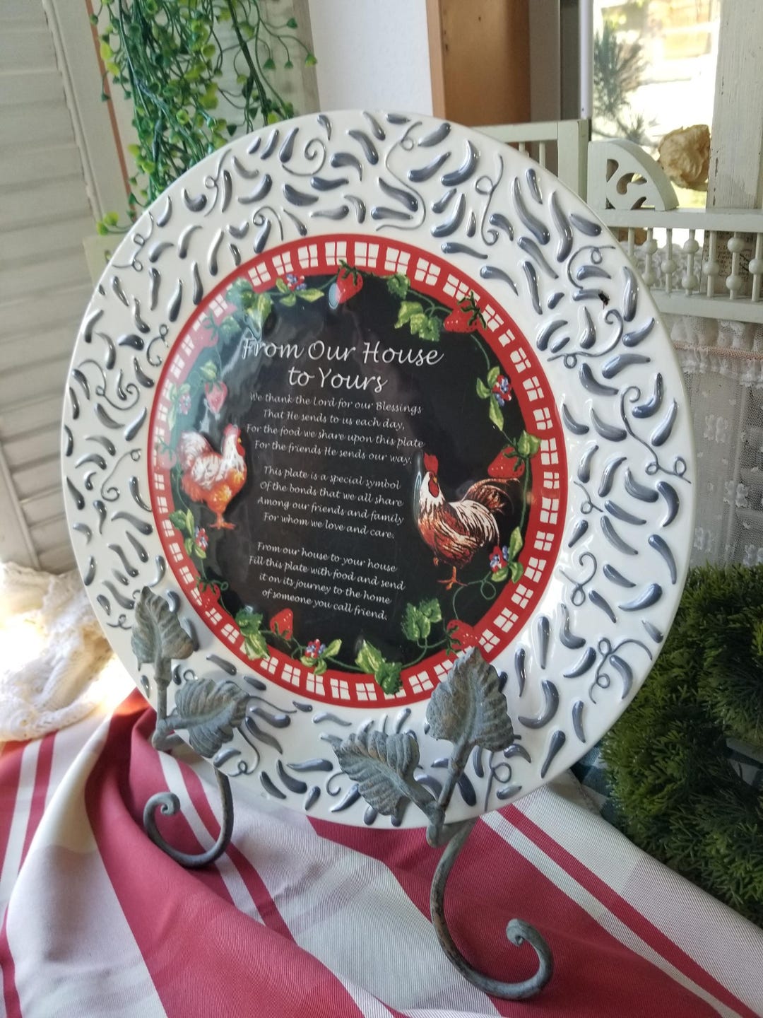 Farmhouse Chicken Friendship Plate: Decorative Ceramic Platter - Etsy