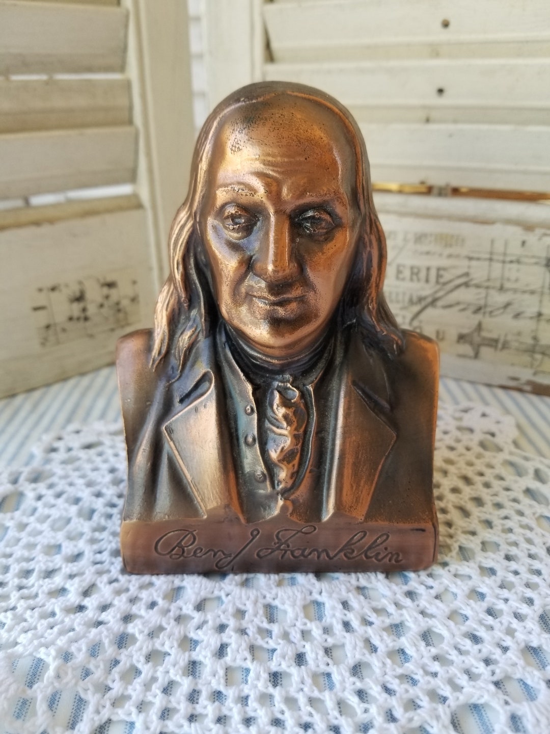 Vintage Copper Benjamin Franklin Penny Bank. This 1974 Banthrico ...