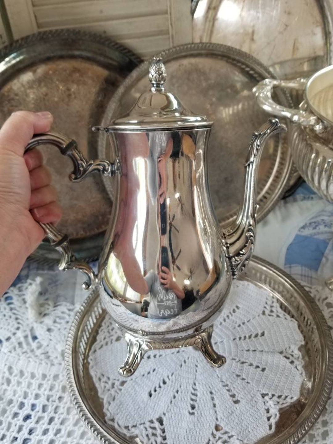 Gorgeous Victorian Inspired Silver Plated Coffee Pot. This Lovely ...