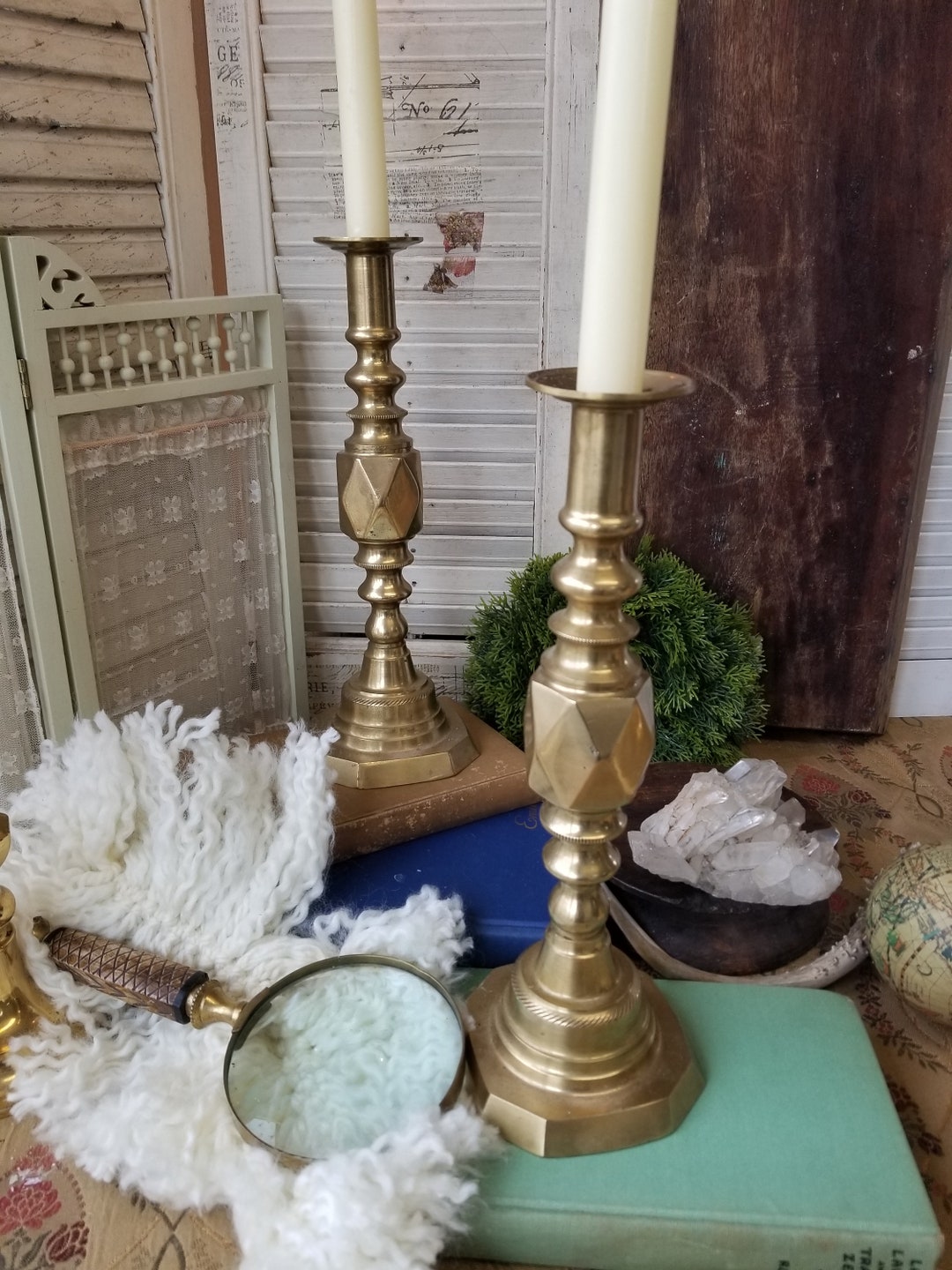 Pair of Vintage Elegant, Stylish Solid Brass Candlesticks. These Two ...