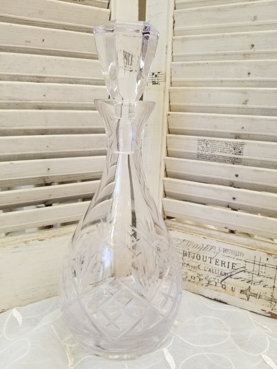 Exquisite French Cut Crystal Decanter. Sparkling Crystal Decanter From ...