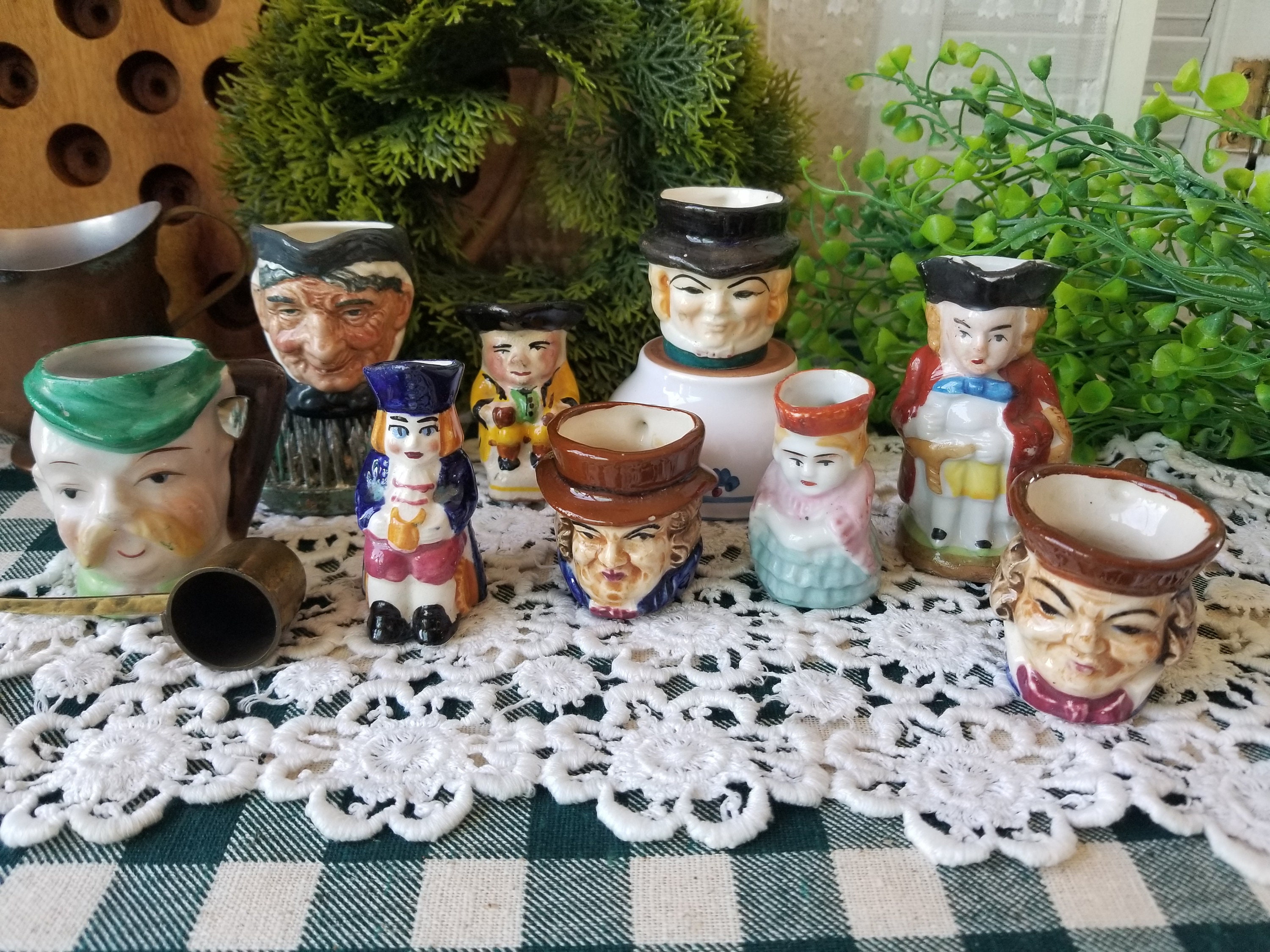 Gathering of 9 Miniature Vintage Toby Face Mugs Made in England and ...
