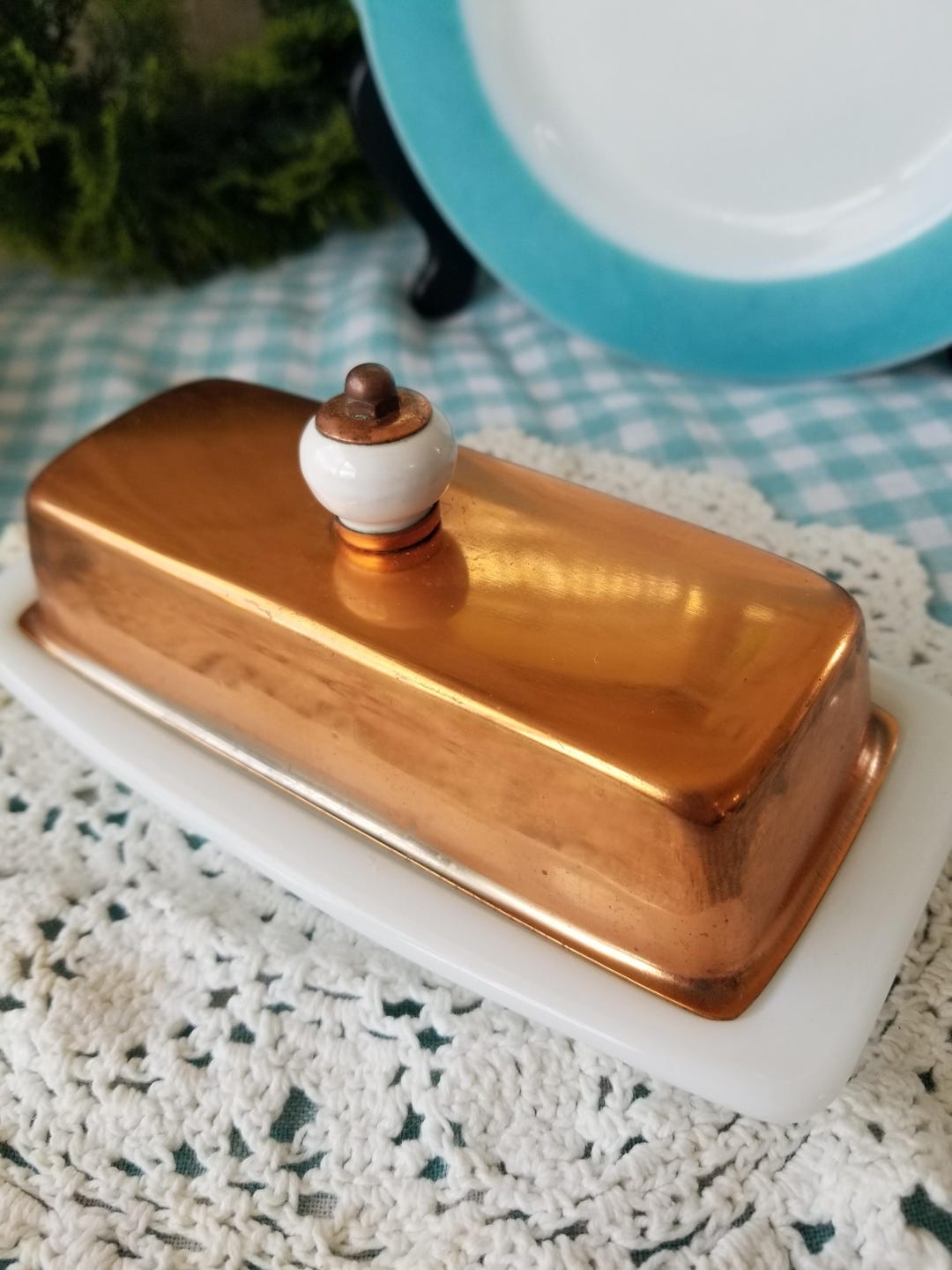 Sweet Farmhouse White Milk Glass Butter Dish. This Pyrex Butter Dish ...