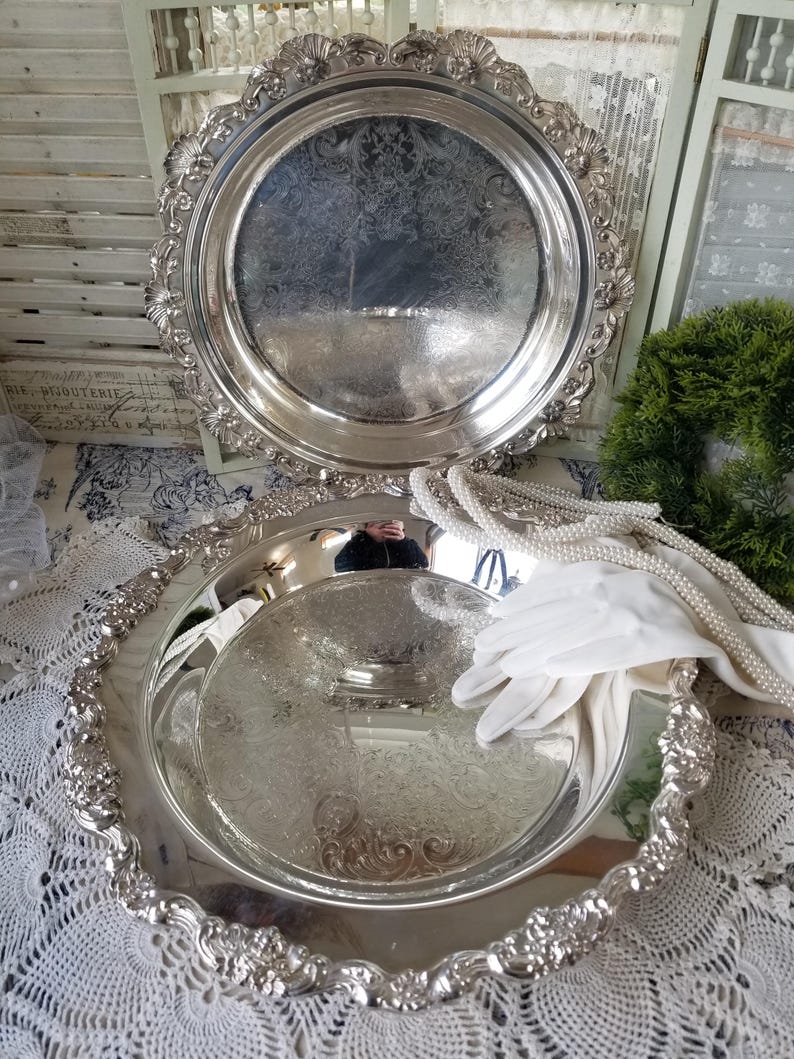Your Choice of 2 Beautiful Heavy Silver Plated Platters. Either of ...