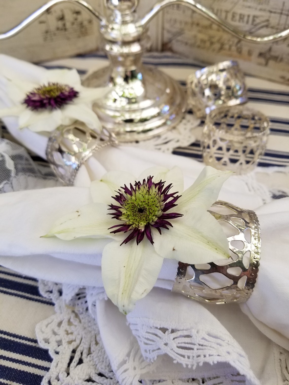 Elegant and Gleaming Silver Napkin Rings. This Set of Four - Etsy