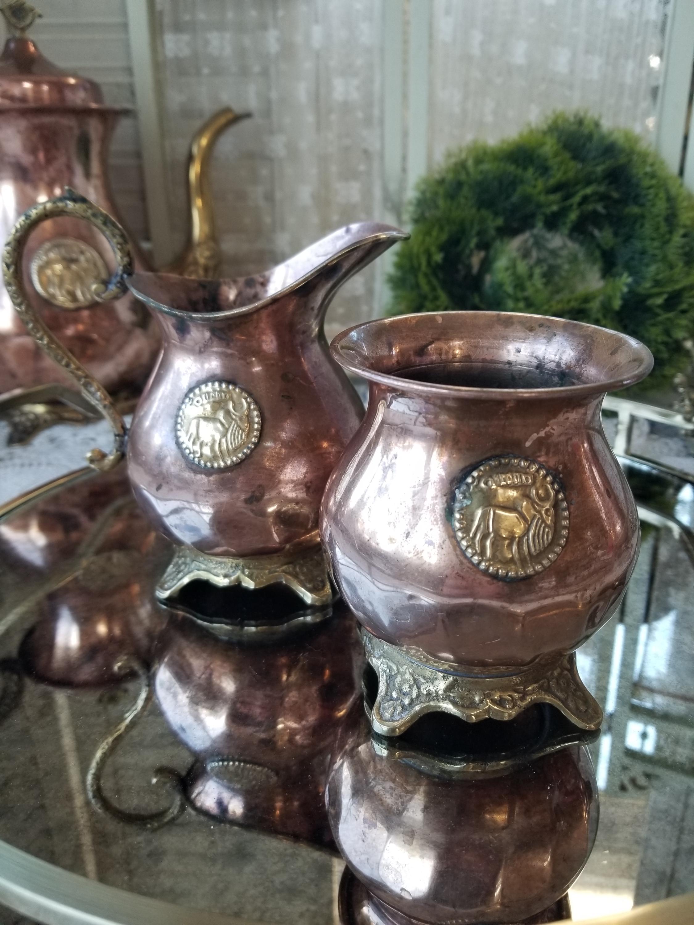 Extraordinary Set of Beautiful Rustic Moroccan Gazelle Copper and Brass ...