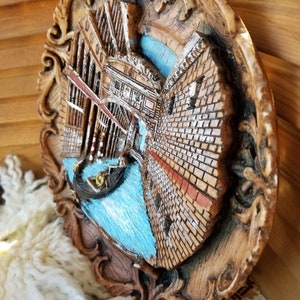 Midcentury Faux Wood Raised Relief Plate Featuring the Venice Canal ...
