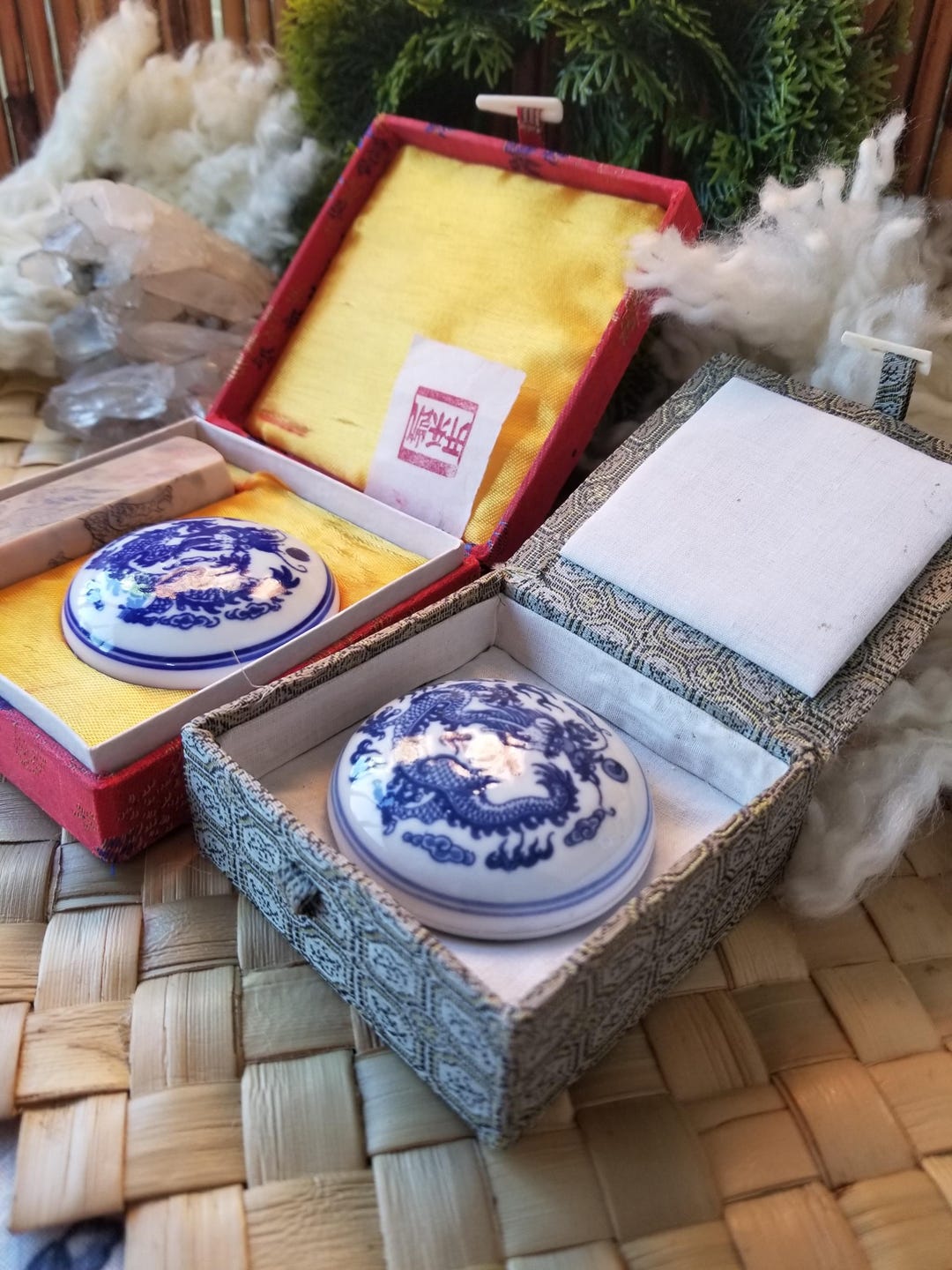 Two Boxed Vintage Chinese Red Seal Ink Paste. This Eclectic Pair of ...