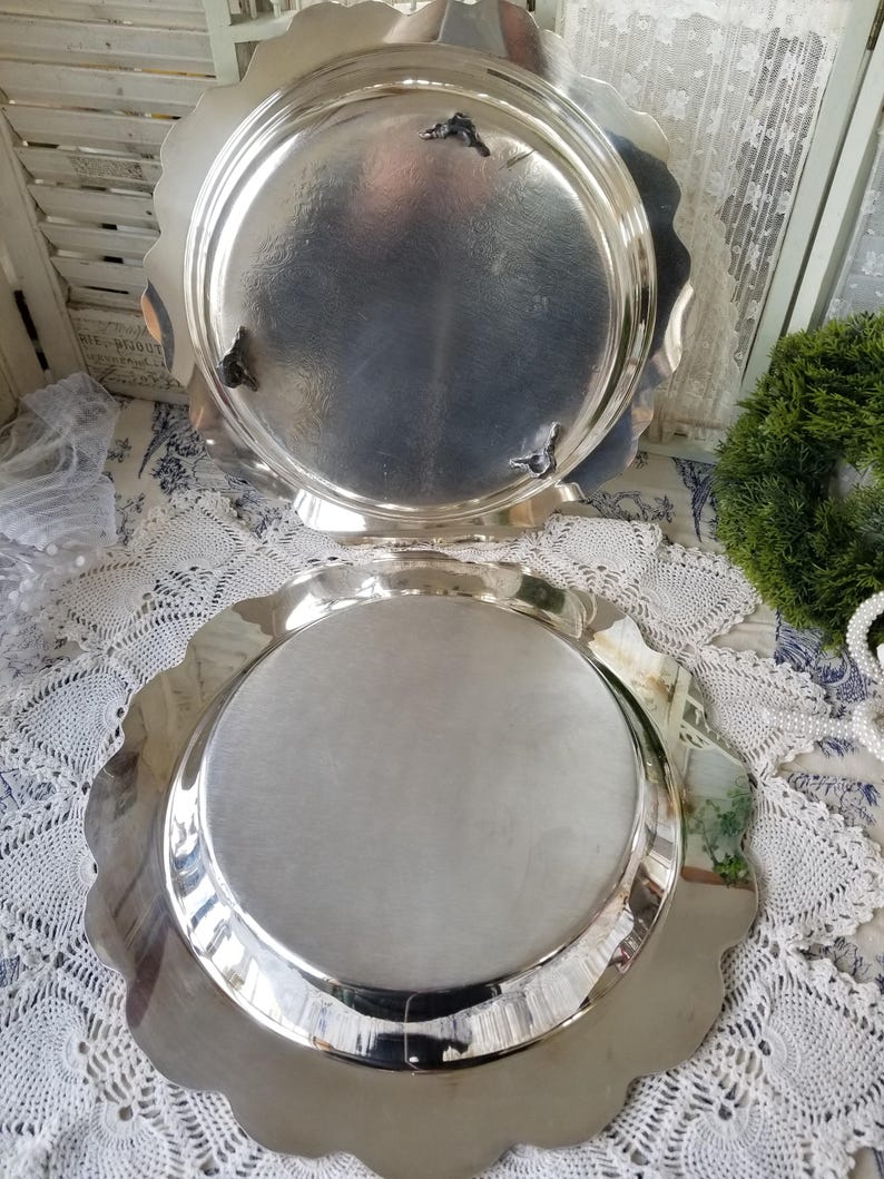 Your Choice of 2 Beautiful Heavy Silver Plated Platters. Either of ...