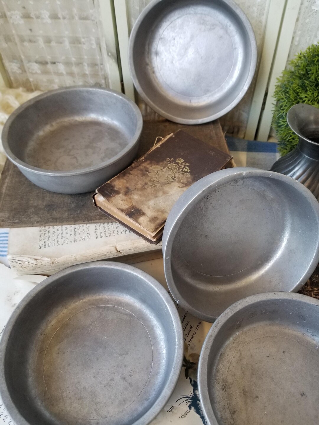 Five Colonial Inspired Pewter Dishes. These Five 1976 Wilton Pewter ...