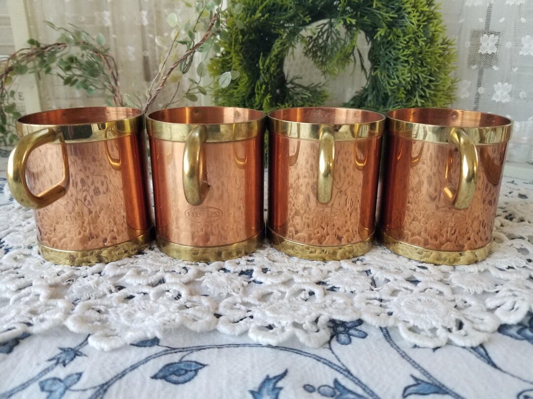Set of 4 Vintage Beucler Copper Irish Coffee Glass Holders. This Set of ...