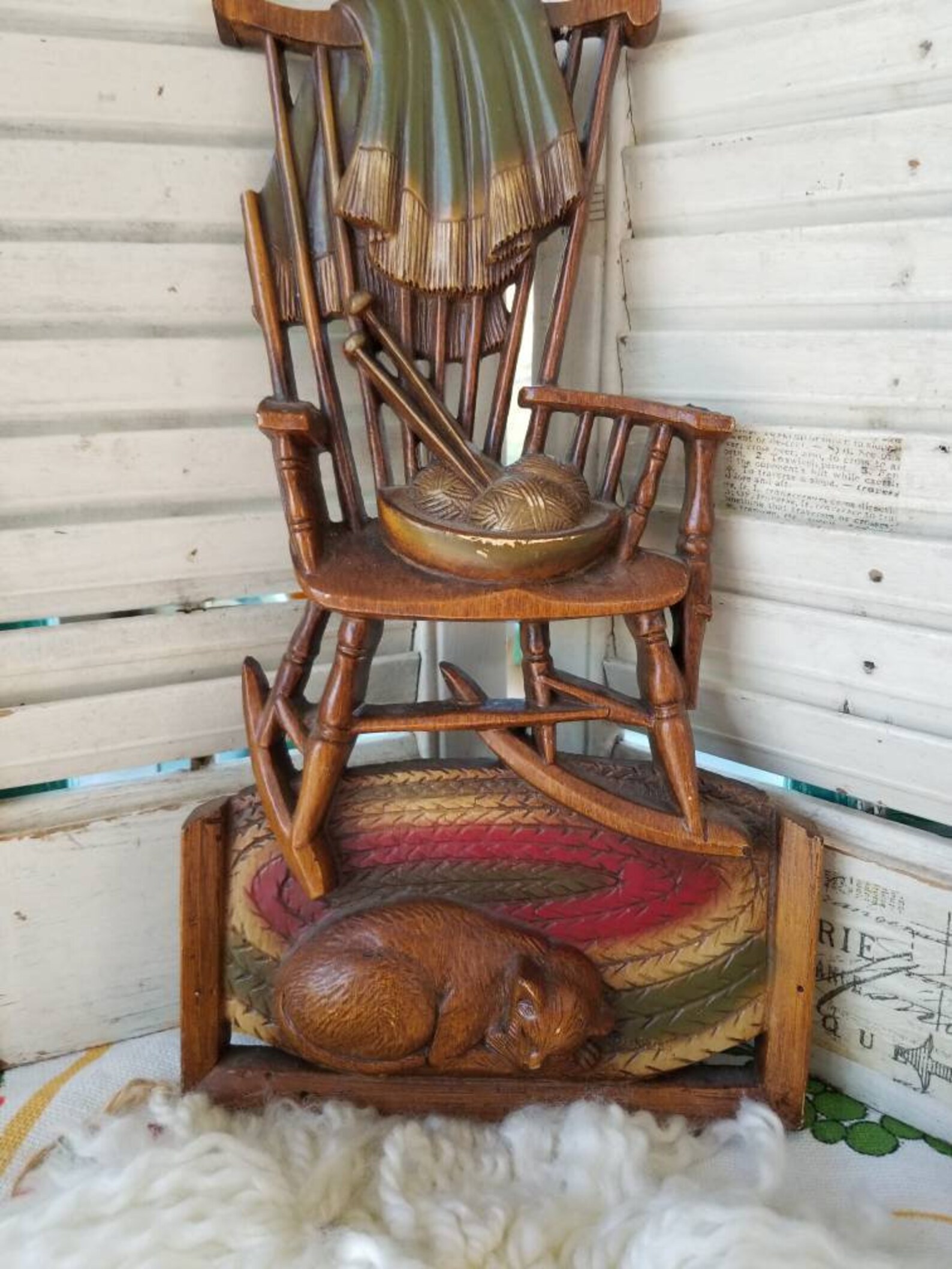 Grandma's Rocking Chair and Her Knitting Project Are - Etsy