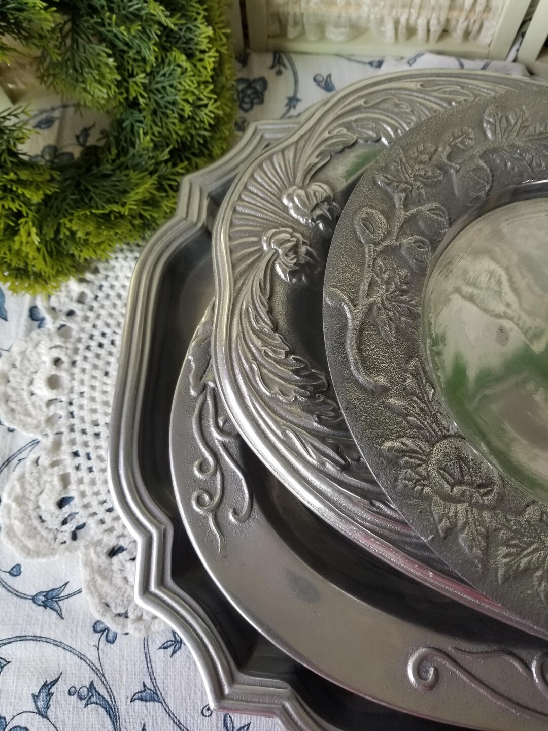 Delightful Selection of Five Pewter Alloy Trays. You Choose From These ...