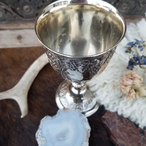 Pair of Enchanting Silverplated Chalices With Grapevines. These Heavy ...